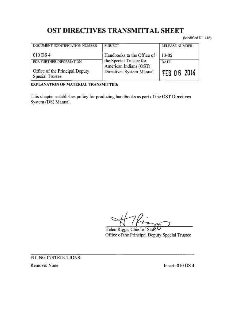 Fillable Online doi DIRECTIVES SYSTEM MANUAL - doi Fax Email Print ...