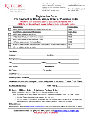 Fillable Online cpe rutgers Radon Measurement Mail/Fax Registration ...