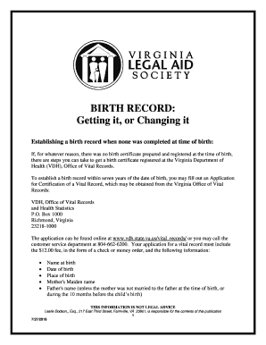 Fillable Online BIRTH RECORD: Fax Email Print - pdfFiller