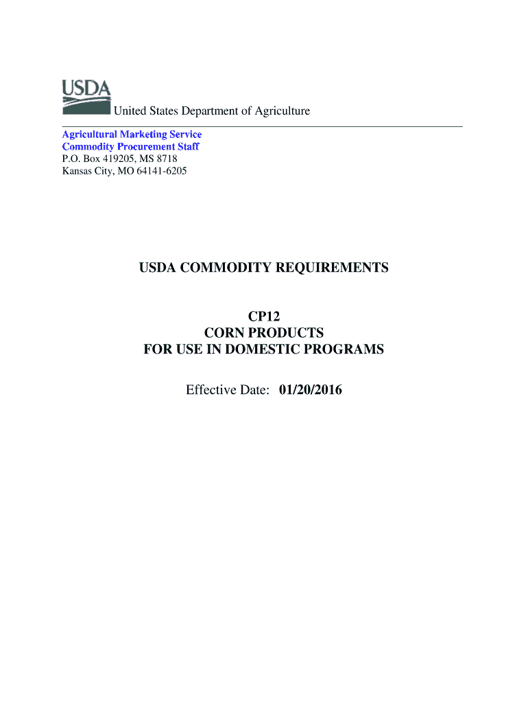 Fillable Online ams usda Commodity Procurement Staff - ams usda Fax ...
