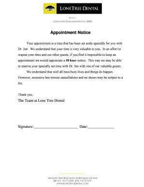Fillable Online Appointment Notice Fax Email Print - pdfFiller