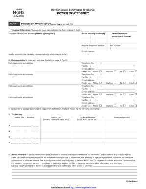 Fillable Online Form N-848, Rev. 2010, Power of Attorney. Forms 2010 Fax Email Print - pdfFiller