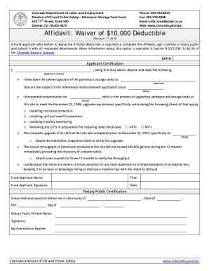Fillable Online colorado Division of Oil and Public Safety Petroleum ...