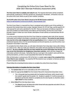 Fillable Online 20162017 Alternate Proficiency Assessment (APA) Fax ...