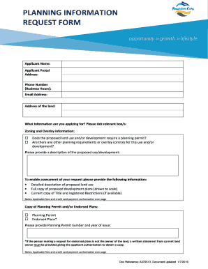 Fillable Online Planning Information Request Application Form Fax Email Print - pdfFiller