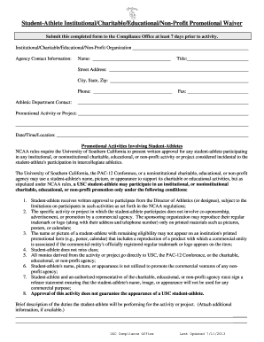 Fillable Online Promotional Activity Waiver Form Fax Email Print ...