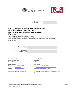Fillable Online Form I - Application for the Variation of a Conditional ... Fax Email Print ...