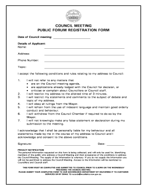 Fillable Online 15 85897 Public Forum Registration Form - Form Template ...