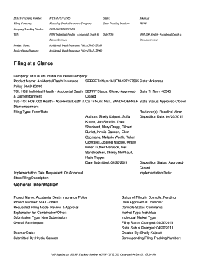 Fillable Online insurance arkansas accidental death insurance policy Fax Email Print - pdfFiller