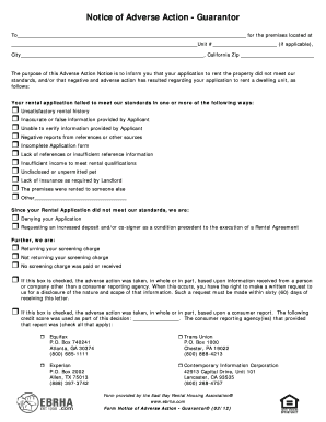 Fillable Online Notice of Adverse Action - Guarantor - EBRHA Fax Email ...