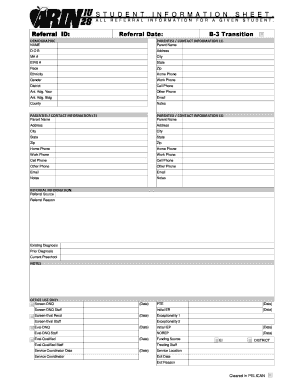 Fillable Online Referral ID: Referral Date: B-3 Transition Fax Email ...