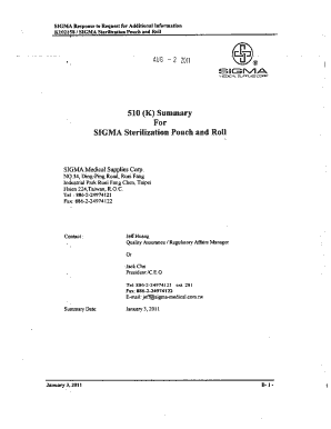 Fillable Online accessdata fda SIGMA Response to Request for Additional ...