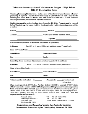 Fillable Online dctm k12 de Delaware Secondary School Mathematics ...