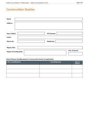 Fillable Online Construction Studies Fax Email Print - pdfFiller