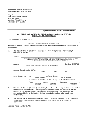 Fillable Online Solar Covenant & Agreement TEMPLATE with Fill-in Blanks ...