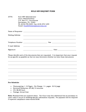 Fillable Online montcopa RULE 509 REQUEST FORM - Montgomery County, PA ...