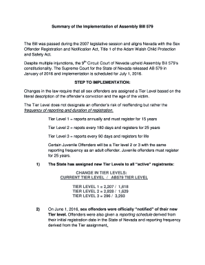 Fillable Online Summary of the Implementation of Assembly Bill 579 The ...