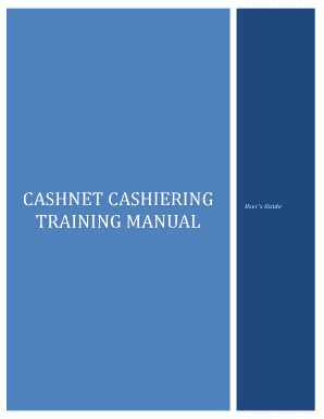 Fillable Online CASHNet CASHIERING Training manual. User s Guide Fax ...