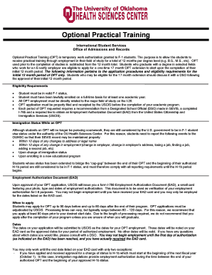 Fillable Online OPT Authorization.doc Fax Email Print - pdfFiller