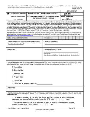 Fillable Online annual report - PHMSA - Department of Transportation ...