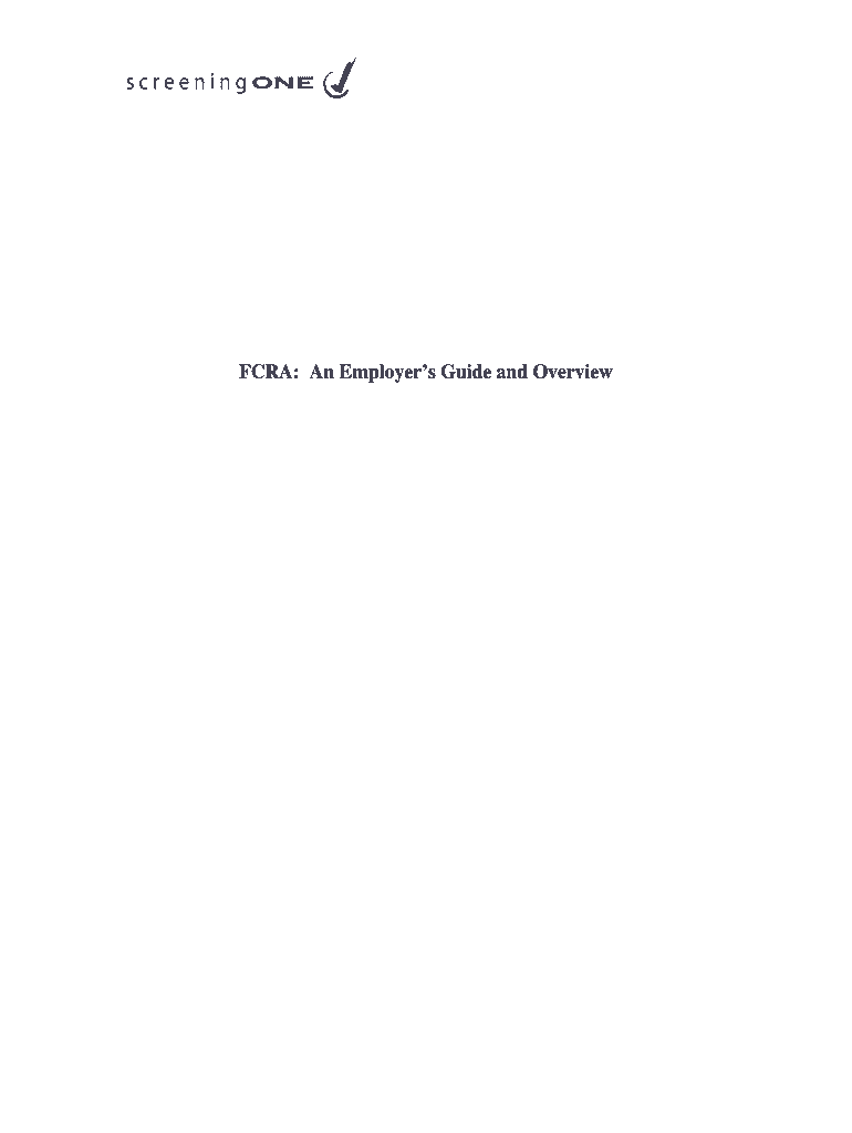 Fillable Online FCRA: An Employers Guide and Overview Fax Email Print ...
