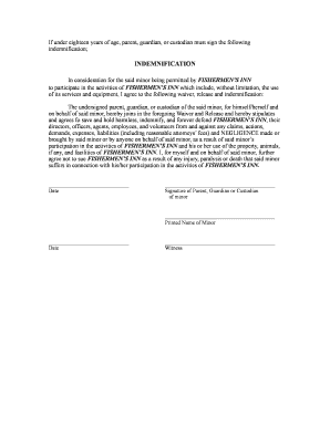 Fillable Online Minors Waiver and Release Form Fax Email Print - pdfFiller