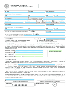 Fillable Online Illinois Applications New - Notaries.com Fax Email ...