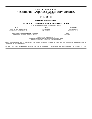 Fillable Online 2014 Form SD with 2014 Conflict Minerals Report ...