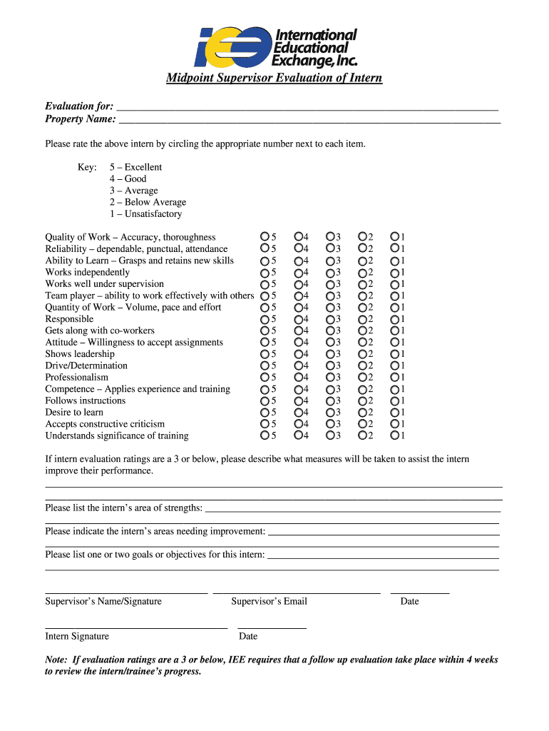 Fillable Online Supervisor Evaluation of Trainee Fax Email Print - pdfFiller