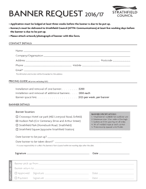 Fillable Online 2015-16 External Banner Form Fax Email Print - pdfFiller