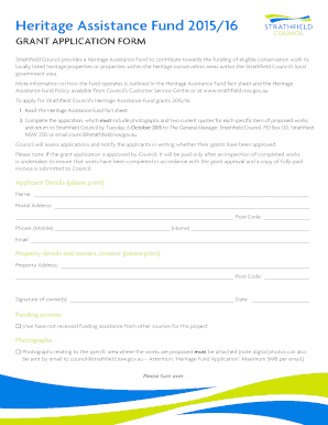 Fillable Online Heritage Assistance Fund Application Form 2014.indd Fax ...