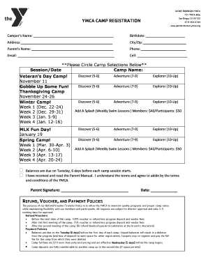 Fillable Online 151 YMCA Way Fax Email Print - pdfFiller