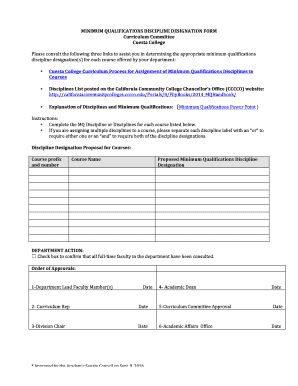 Fillable Online MQ Discipline Designation Form 9 9 16 Fax Email Print ...
