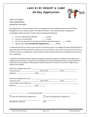 Fillable Online LAKE KI RV RESORT & CAMP Fax Email Print - pdfFiller