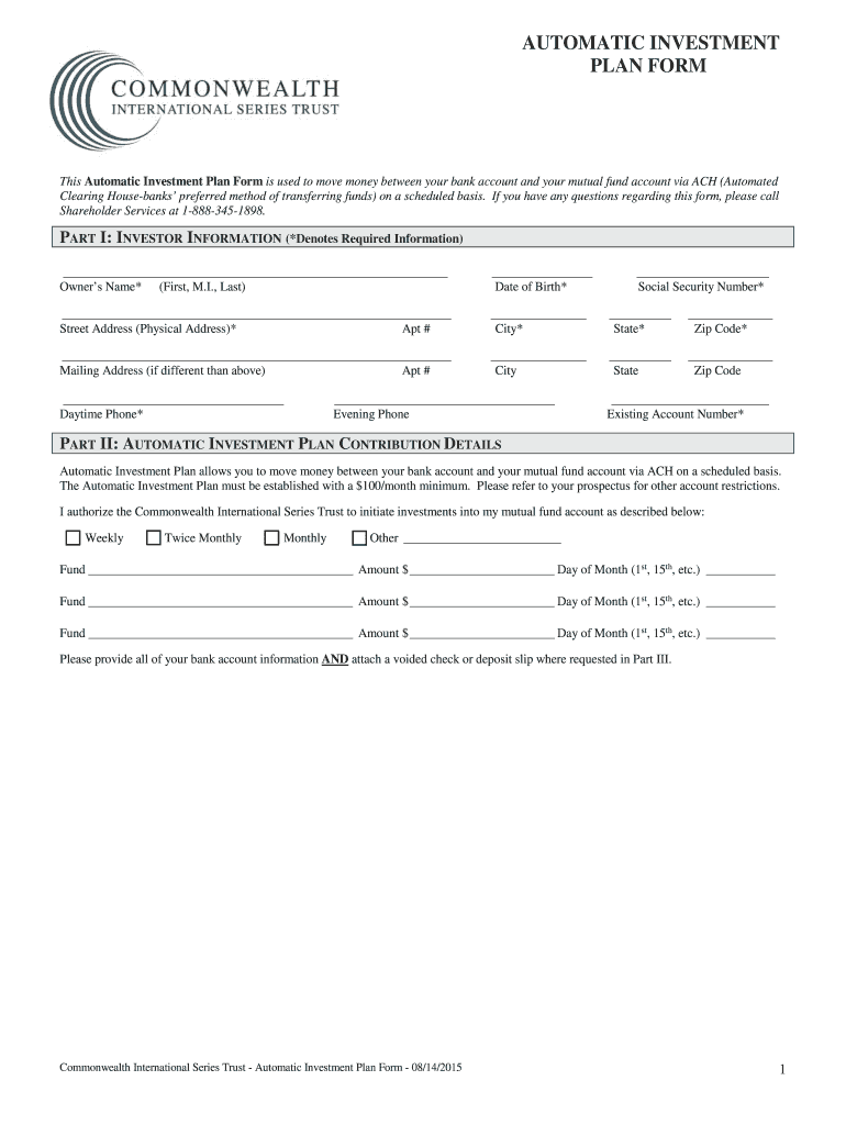 Fillable Online Commonwealth AIP Form.pdf Fax Email Print - pdfFiller