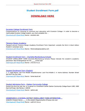 Fillable Online pdfcrop STUDENT ENROLLMENT FORM. STUDENT ENROLLMENT ...