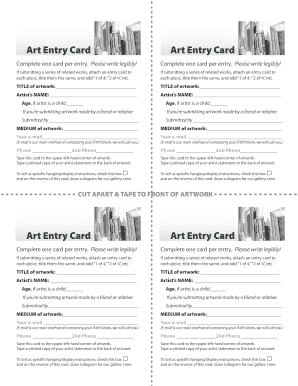 Fillable Online vineartsboise Art Entry Card - vineartsboise Fax Email ...