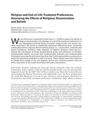 Fillable Online rci rutgers Religion and End-of-Life Treatment ...