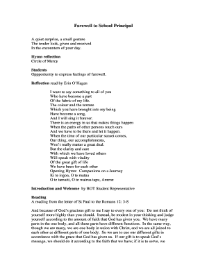 Fillable Online Farewell to School Principal Fax Email Print - pdfFiller