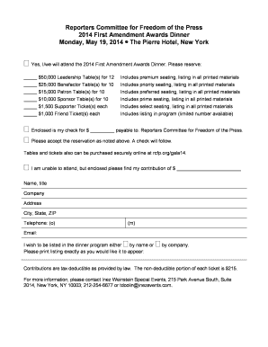 Fillable Online rcfp this form - Reporters Committee for Freedom of the ...