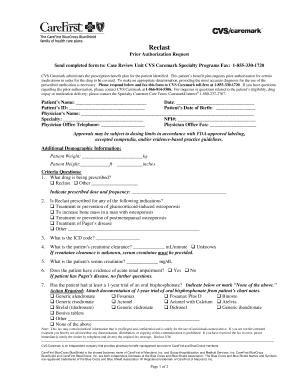 Fillable Online Send completed form to: Case Review Unit CVS Caremark ...