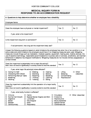 Fillable Online hostos cuny Medical Inquiry Form - HCC - hostos cuny ...