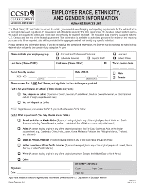 Fillable Online EMPLOYEE RACE, ETHNICITY, Fax Email Print - pdfFiller