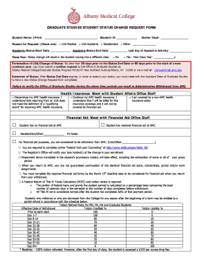 Fillable Online amc 160711 AMC Grad Studies Status Change (LOA) Form ...