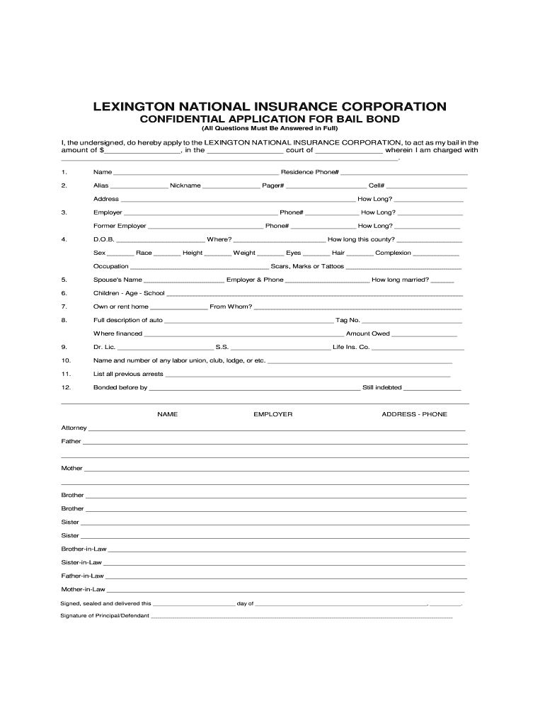 Fillable Online LEXINGTON NATIONAL INSURANCE CORPORATION Fax Email ...