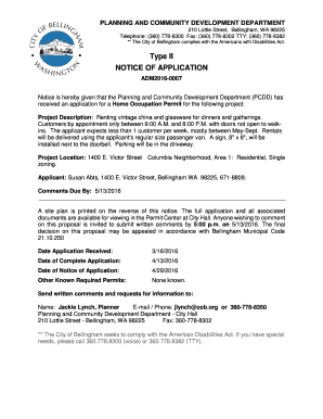 Fillable Online cob . Templates - Notice of Application - cob Fax Email ...