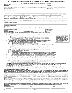 Fillable Online co washington wi Administrative Permit Application Form ...