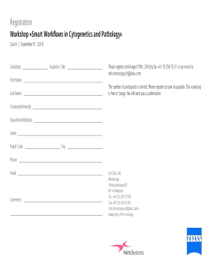 Fillable Online zeiss Invitation Workshop Smart Workflows in... Fax Email Print - pdfFiller
