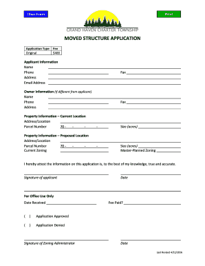 Fillable Online ght Moved Structure Application Fax Email Print - pdfFiller