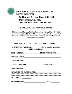 Fillable Online BANKCARD TRANSACTION FORM Fax Email Print - pdfFiller